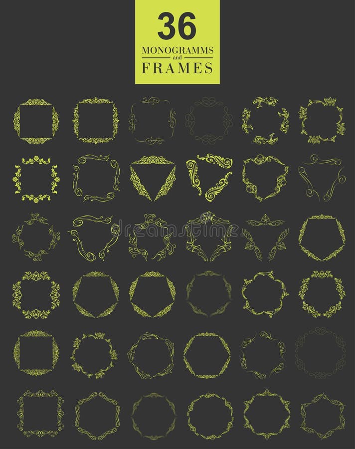 Set of Elegant Monogram Design. Vector Illustration. Stock Vector ...