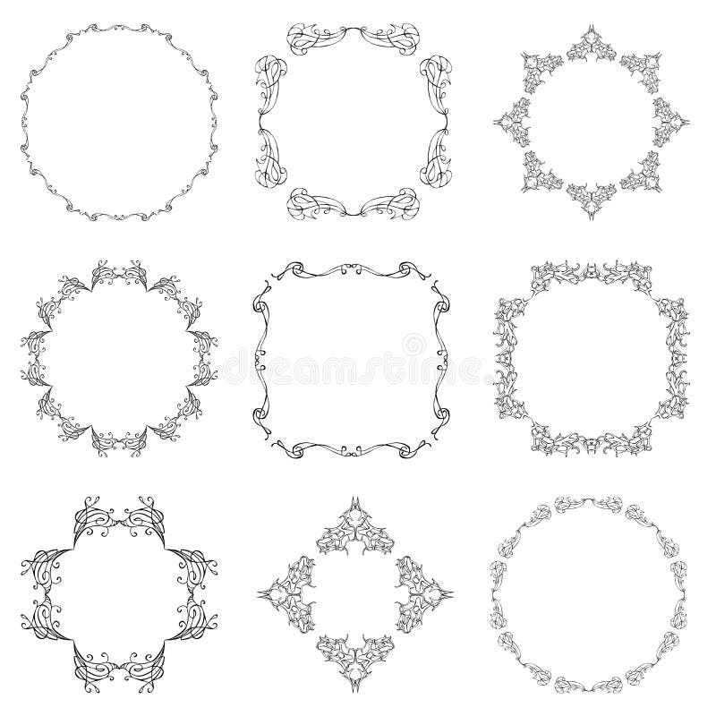 Set of Elegant Monogram Design. Vector Illustration. Stock Vector ...