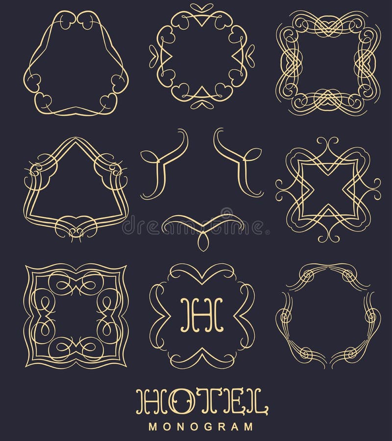 Set of Elegant Monogram Design. Vector Illustration. Stock Vector ...