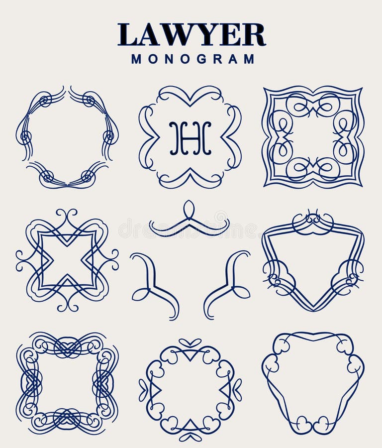 Set of Elegant Monogram Design. Vector Illustration. Stock Vector ...