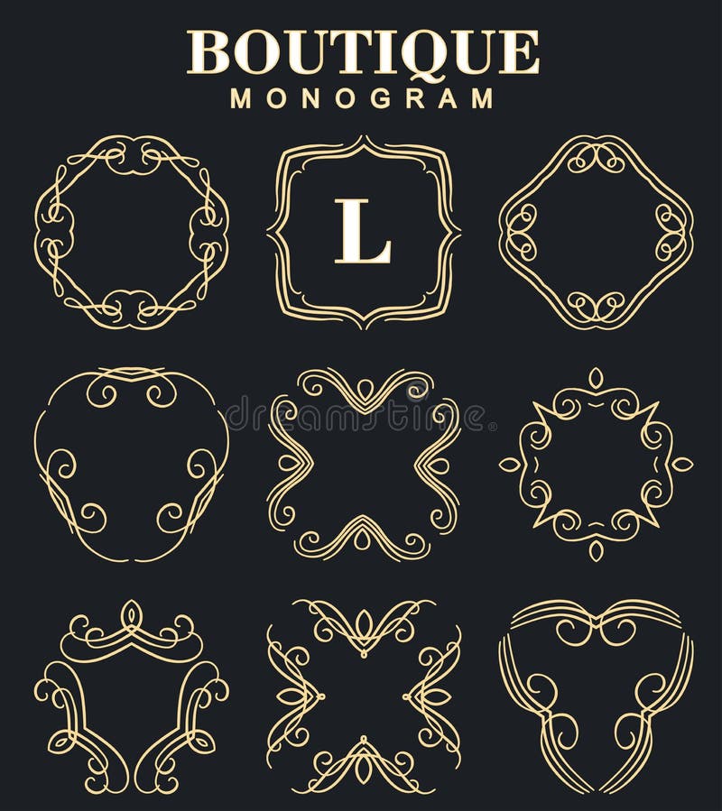 Set of Elegant Monogram Design. Vector Illustration. Stock Vector ...