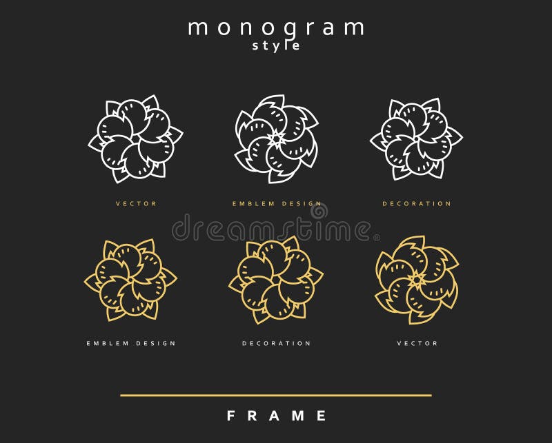 Set of Elegant Monogram. Emblem Design. Stock Vector - Illustration of ...