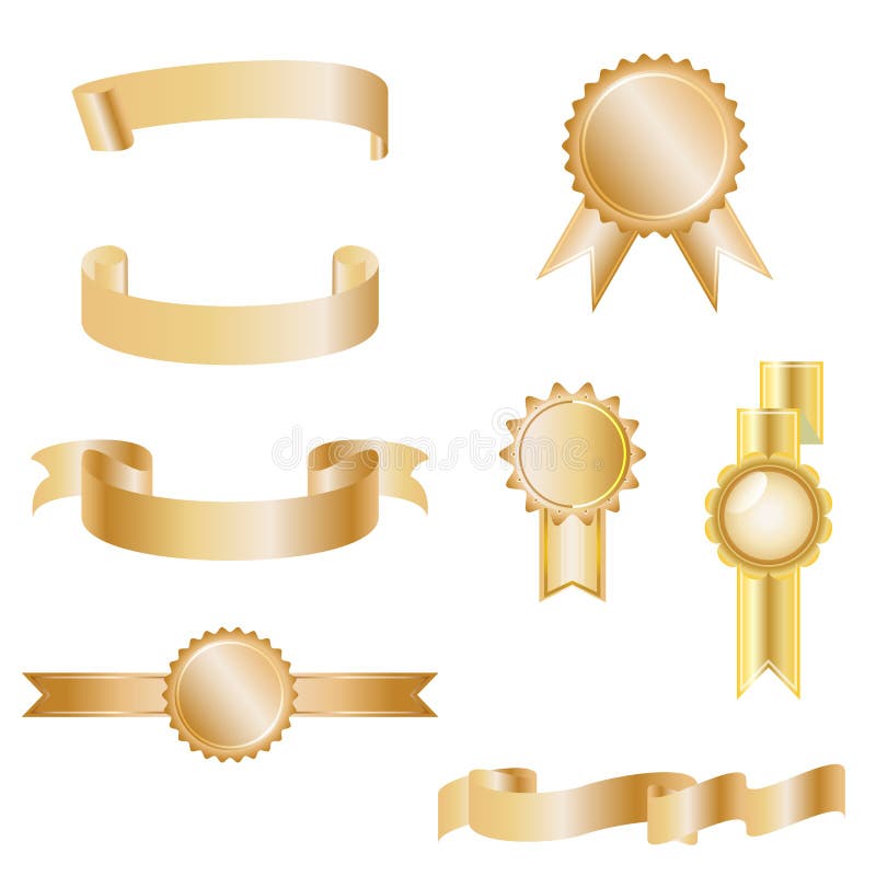 Set of Elegant Ribbon Banner Illustration Vector Stock Vector ...