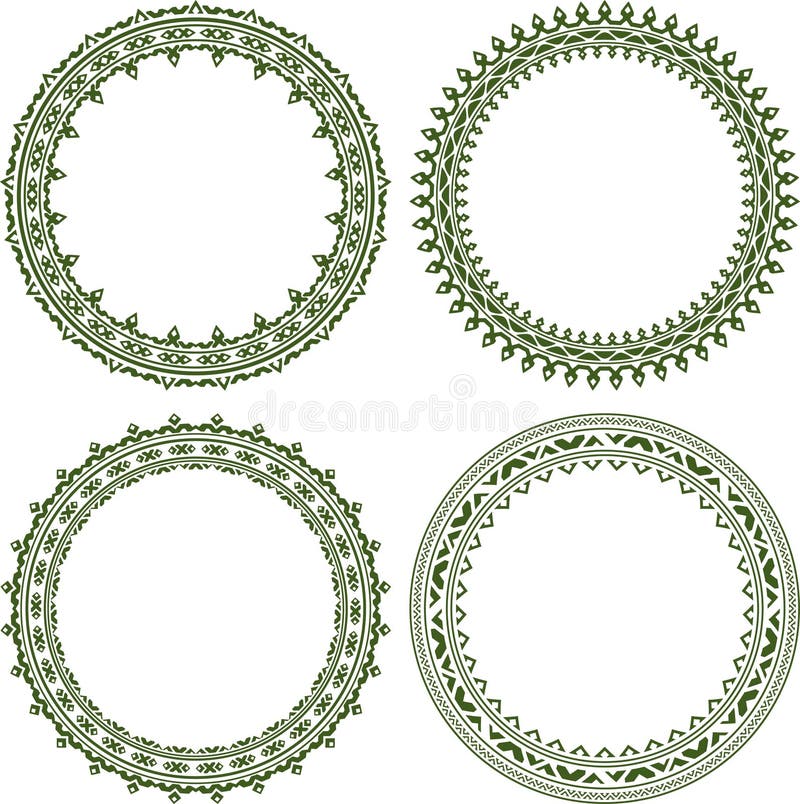 Set of 4 Elegant Round Frames Stock Vector - Illustration of ornate ...
