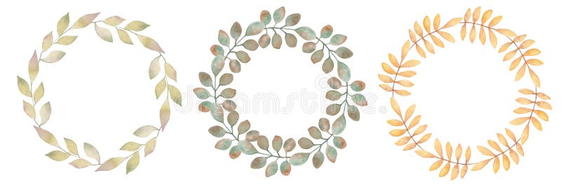 A Set of Elegant Round Frames, Garlands, Wreaths or Borders Made from ...