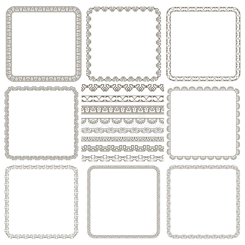 Set of Elegant Seamless Borders and Frames Stock Vector - Illustration ...