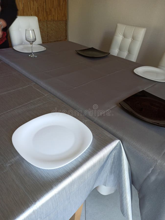 Set an Elegant Table with Class at Home Stock Image - Image of ceiling ...