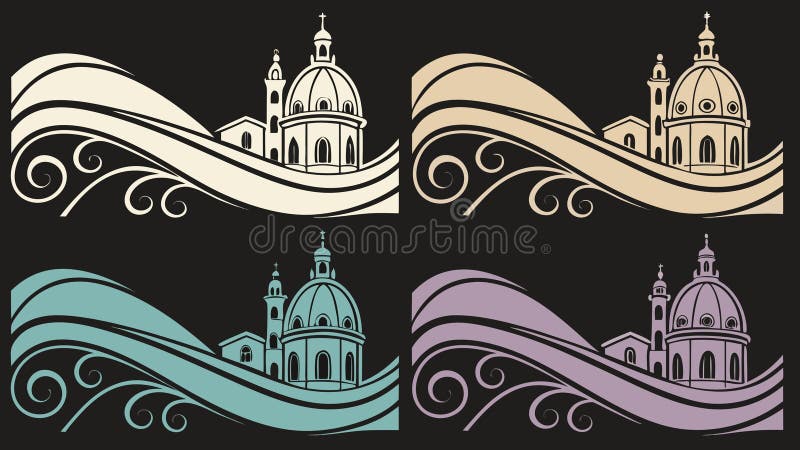Decorative Borders with Classical Dome Motifs, Vector Design Generative ...