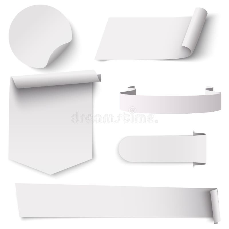 Set of Elegant White Ribbons for Your Design. Vector Stock Vector ...