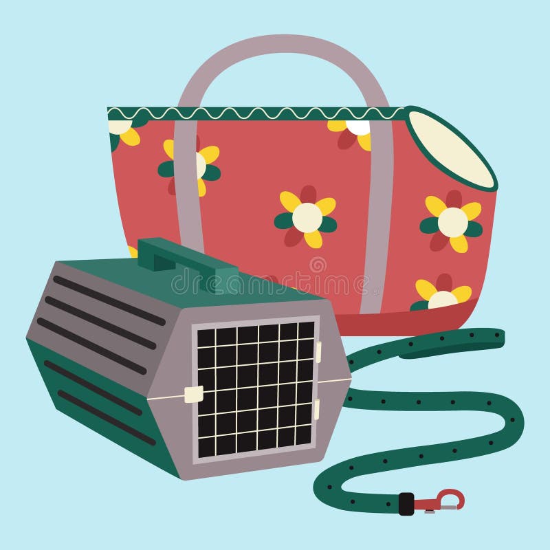 Set of Elements for Animals, Cats, Dogs, Bag, Carrier, Leash Stock ...