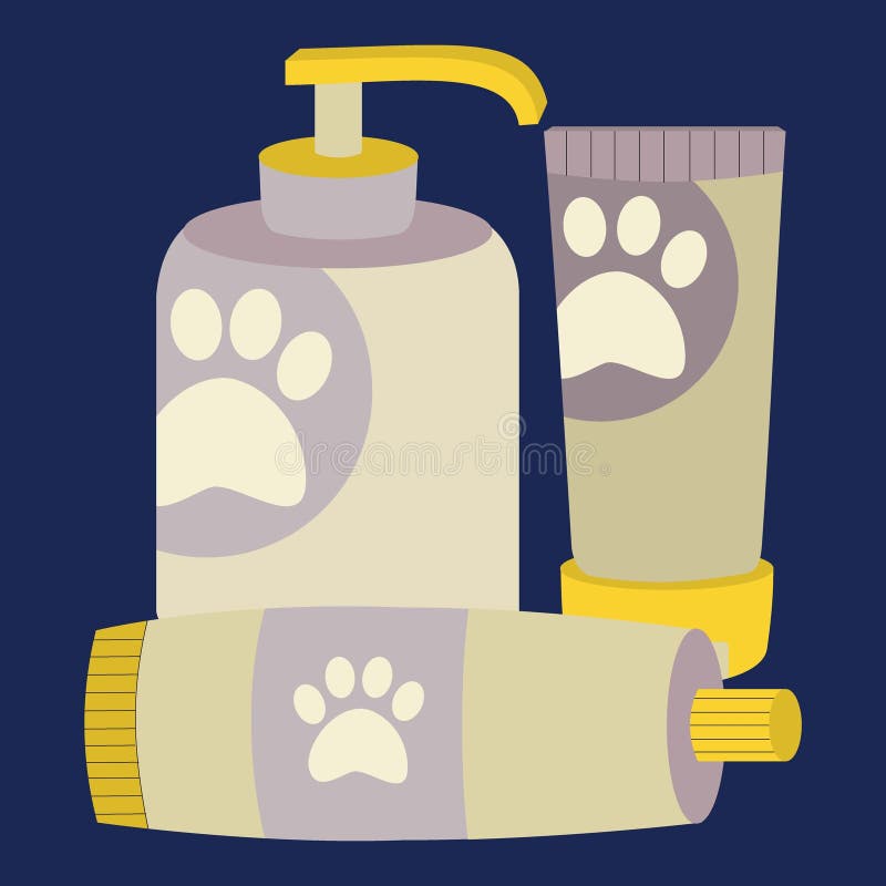 Set of Elements for Animals, Cats, Dogs, Shampoos Stock Vector ...