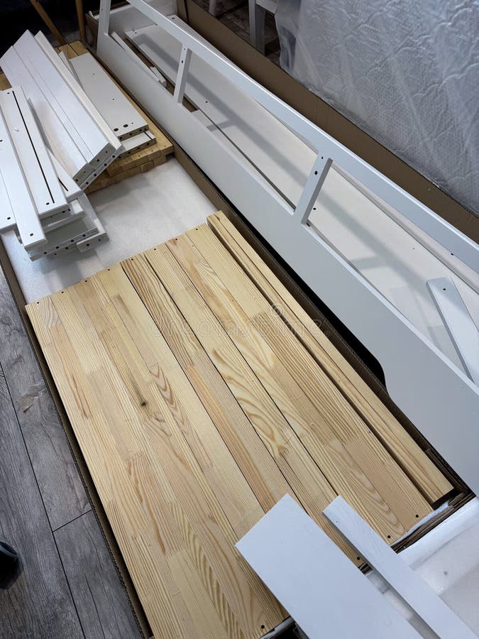 A Set of Elements for Assembling an Ottoman. Spread Out on the Floor ...