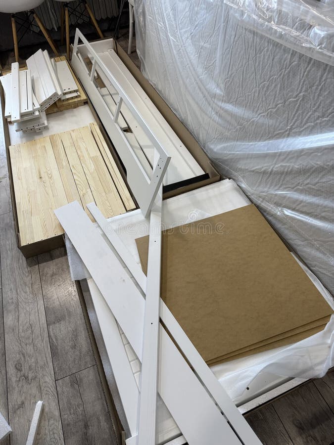 A Set of Elements for Assembling an Ottoman. Wooden Panels and ...