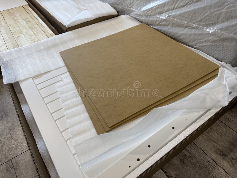 A Set of Elements for Assembling an Ottoman. Wooden Panels Spread Out ...