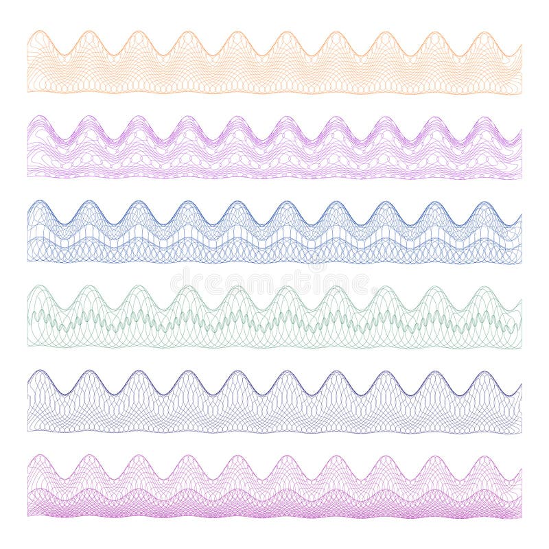 Set of Elements for Frames. Guilloche Stock Vector - Illustration of ...