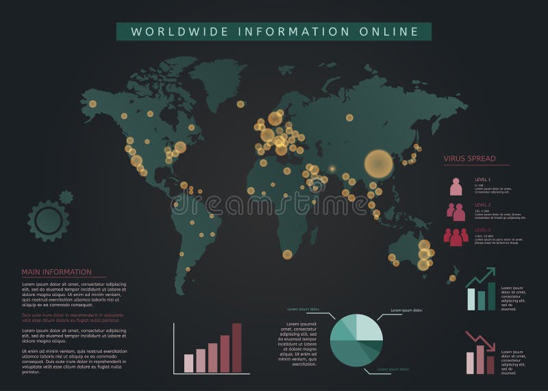 Set Elements of Infographics. World Map and Information Graphics. Virus ...
