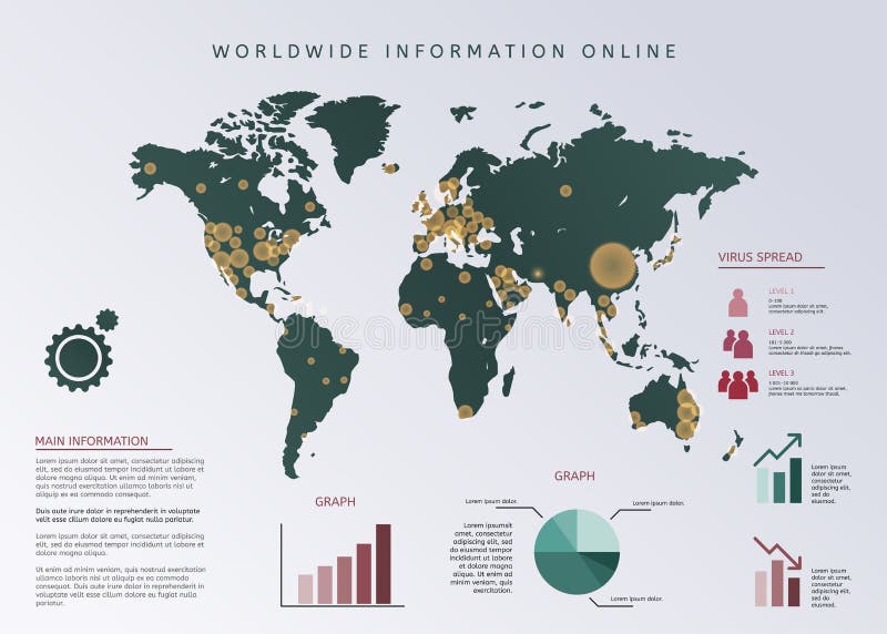 Set Elements of Infographics. World Map and Information Graphics. Virus ...
