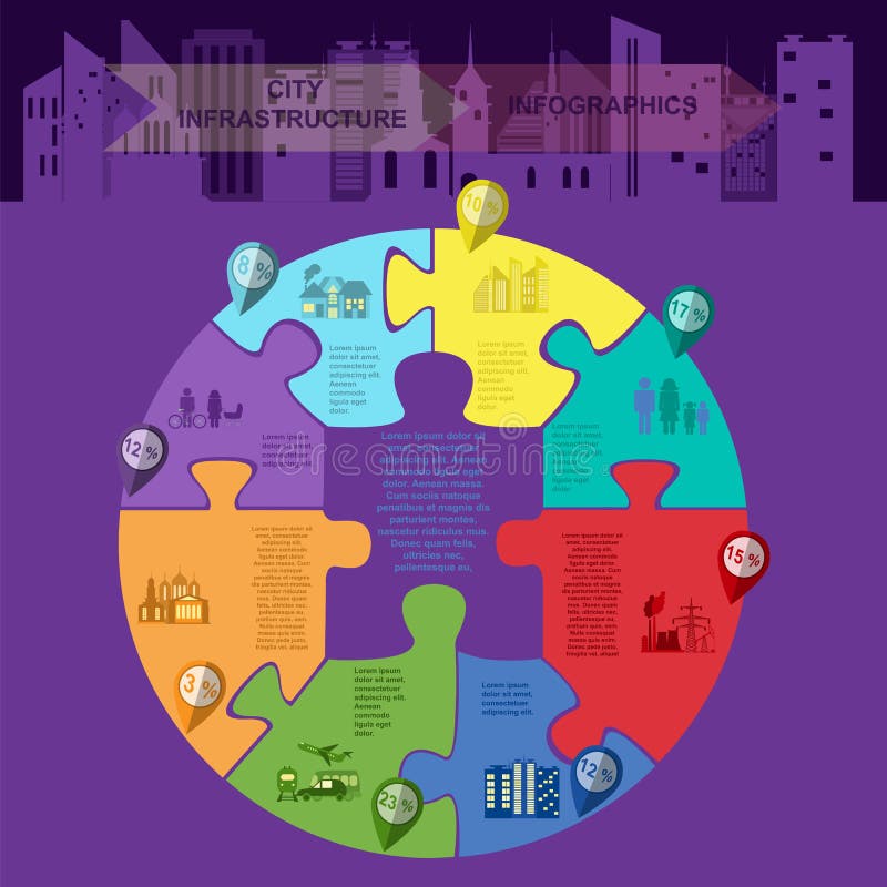 Set of Elements Infrastructure City, Vector Infographics Stock Vector ...