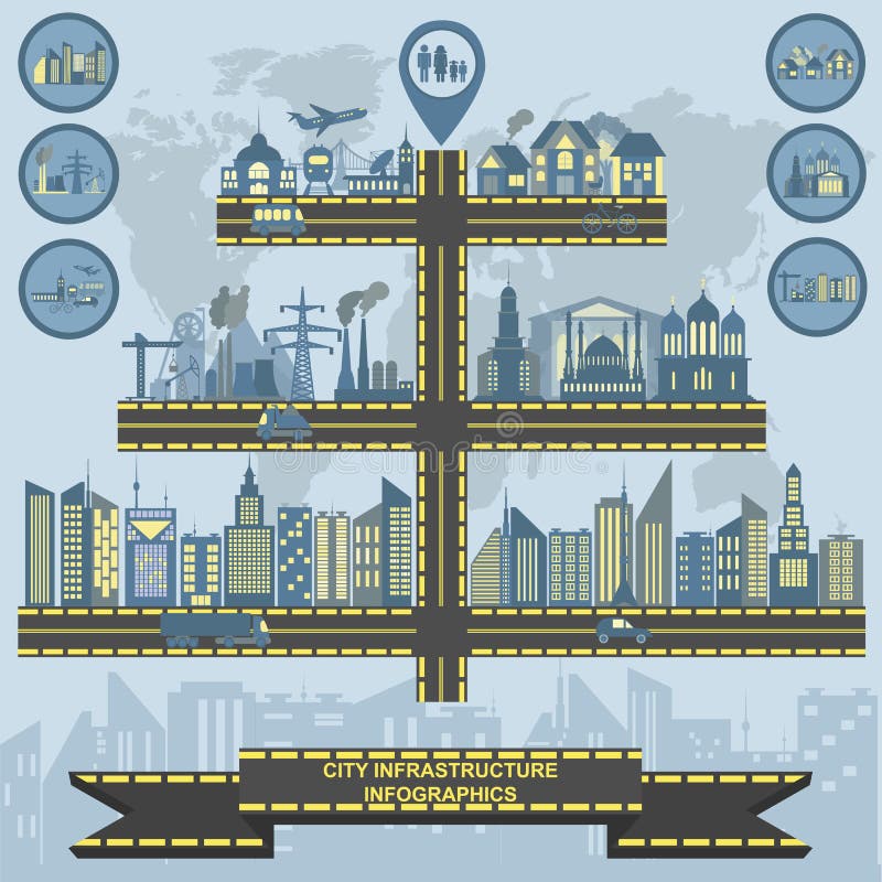 Set of Elements Infrastructure City, Vector Infographics Stock Vector ...