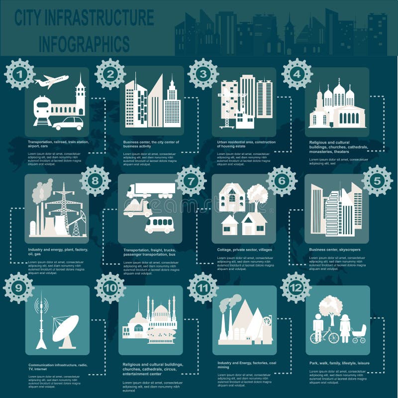 Set of Elements Infrastructure City, Vector Infographics Stock Vector ...