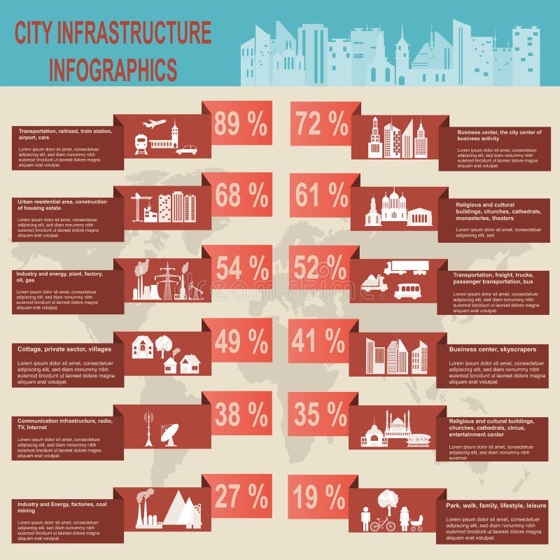 Set of Elements Infrastructure City, Vector Infographics Stock Vector ...