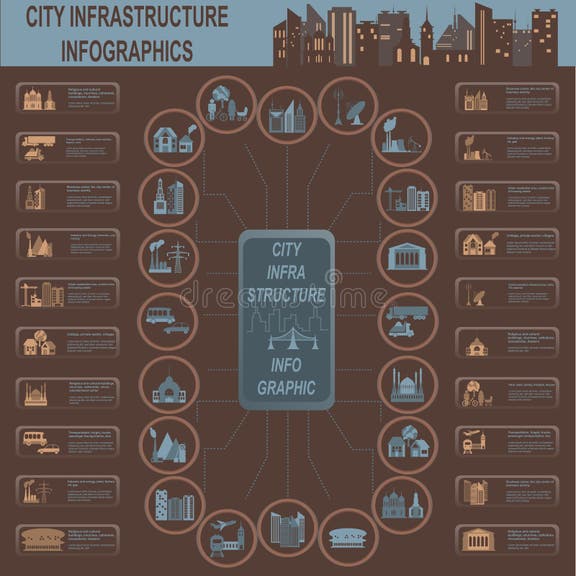 Set of Elements Infrastructure City, Vector Infographics Stock Vector ...