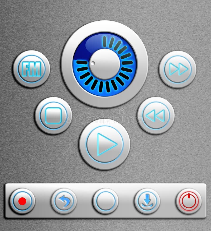 Set of the Elements for Media Player Stock Illustration - Illustration ...
