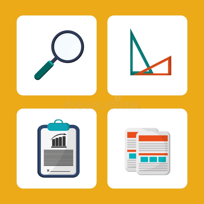 Set elements office work stock vector. Illustration of design - 82744083