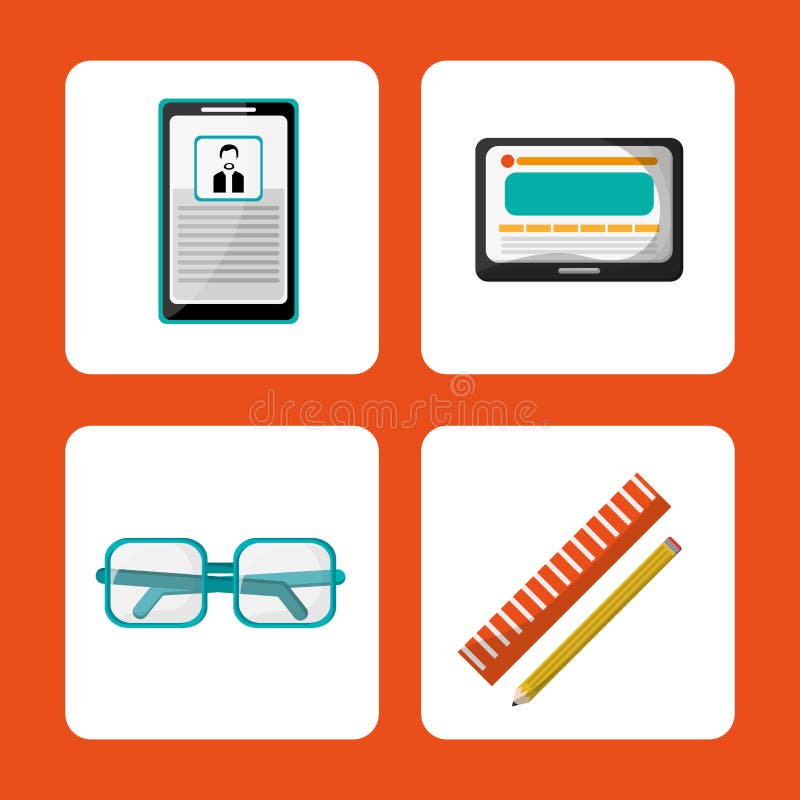 Set elements office work stock vector. Illustration of elements - 82744105