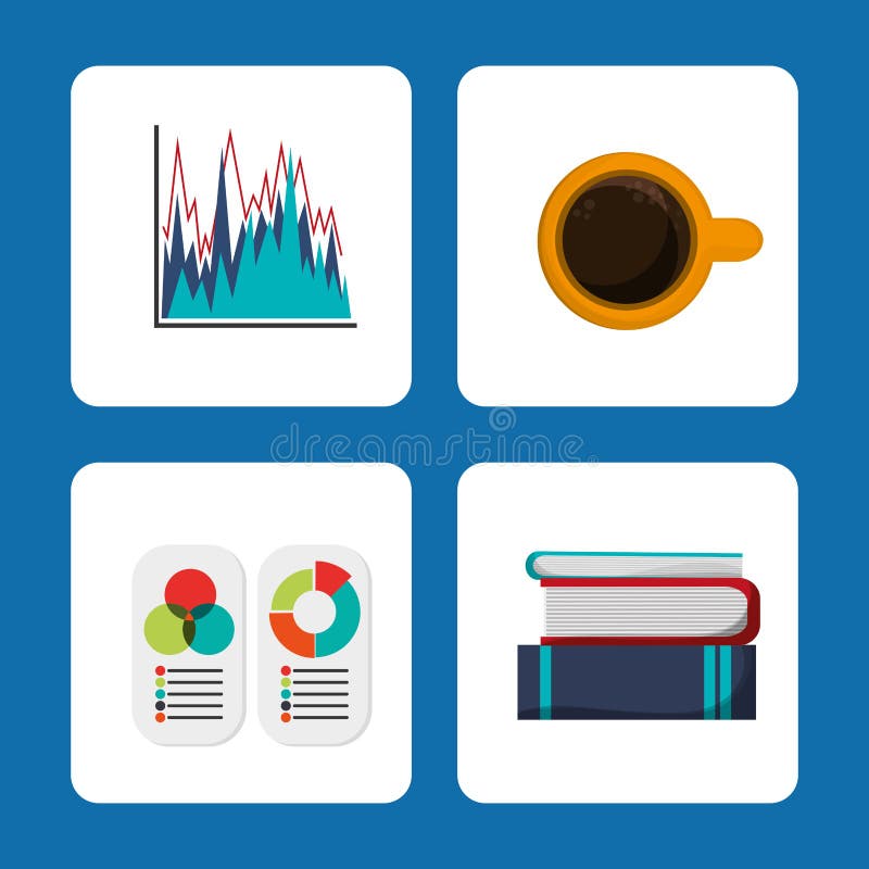 Set elements office work stock vector. Illustration of books - 82744130