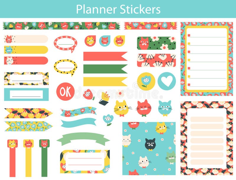 Set of Elements for Planner Stock Vector - Illustration of bundle ...