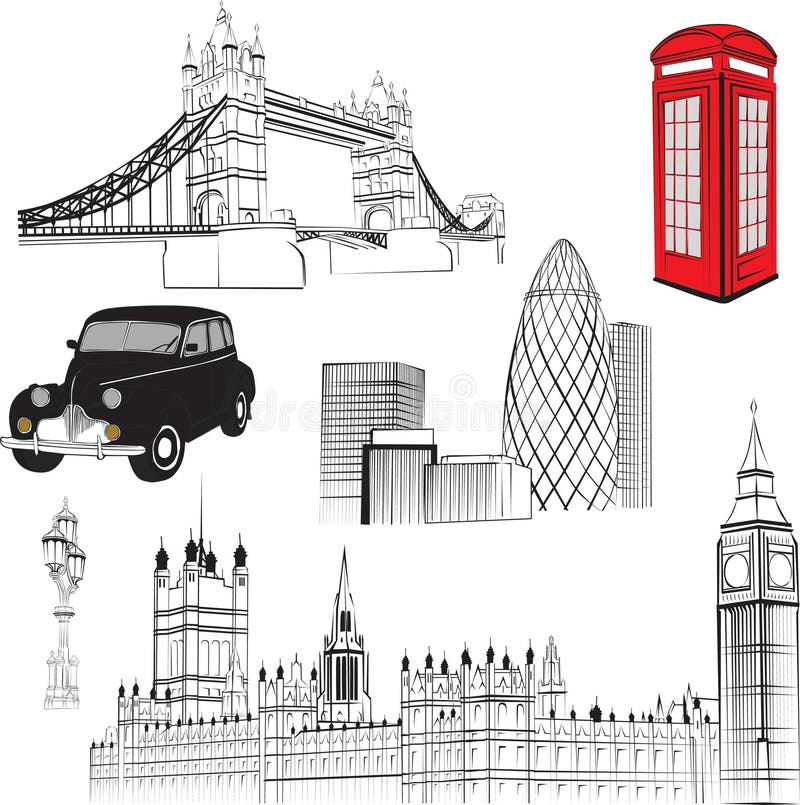 Set of Elements Representing England Stock Vector - Illustration of ...
