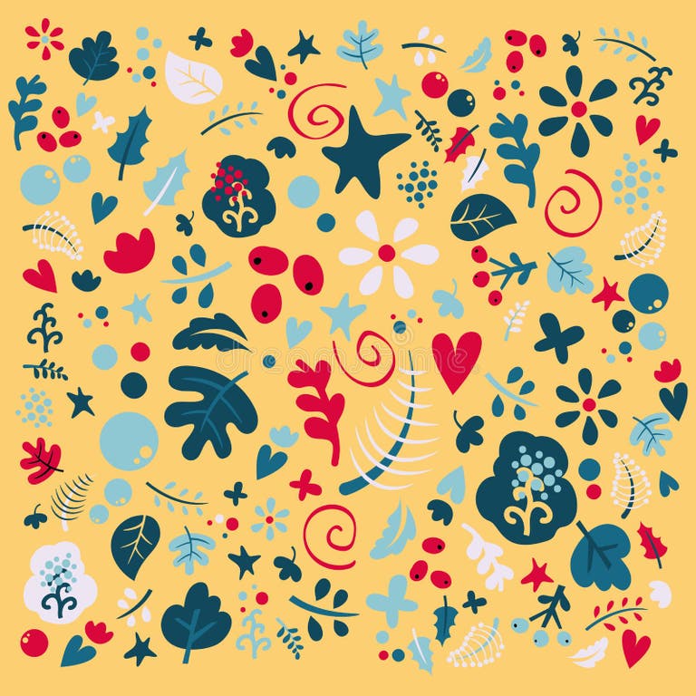 Set of elements of spring. stock illustration. Illustration of flora ...