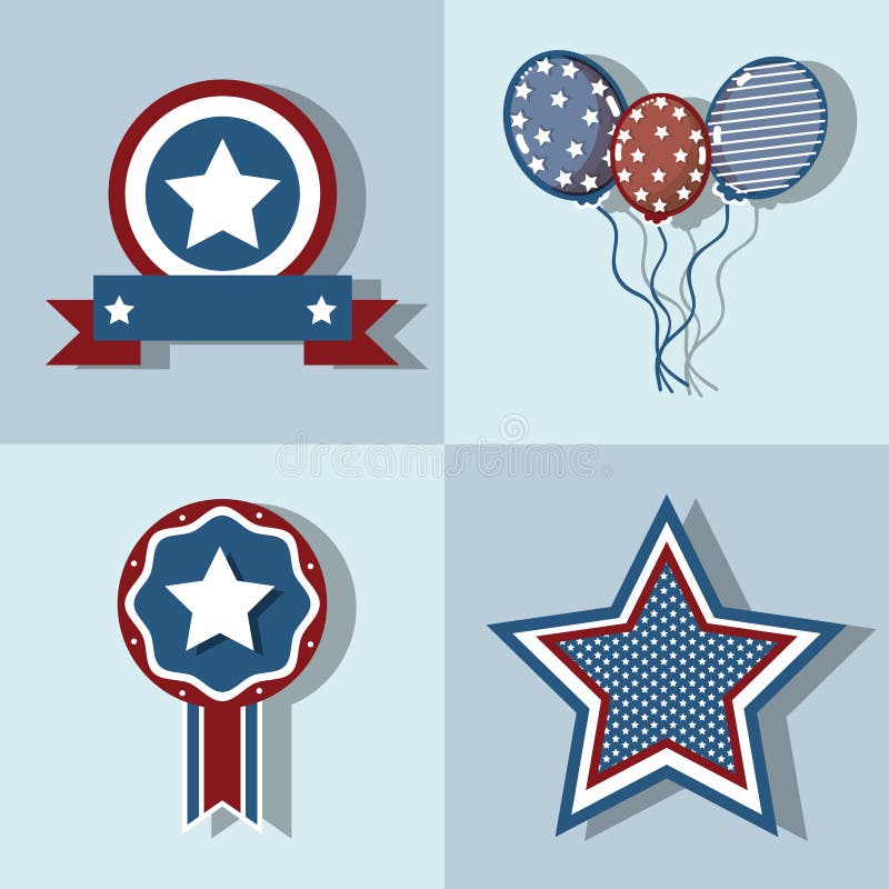 Set Elements To Independence Day Tradition Stock Vector - Illustration ...