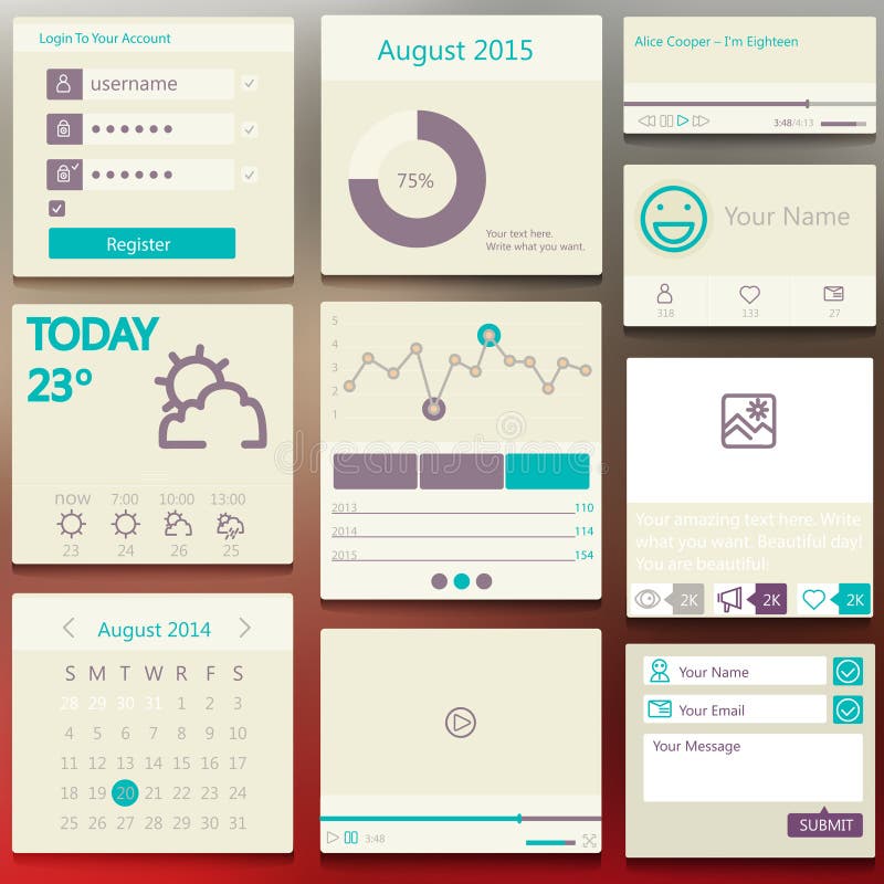 Set Elements Used for User Interface. Light Stock Vector - Illustration ...