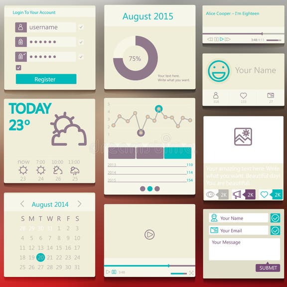 Set Elements Used for User Interface. Light Stock Vector - Illustration ...