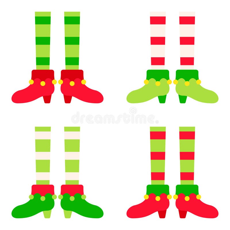 Set of Elf Feet in Flat Style Isolated Stock Vector - Illustration of ...