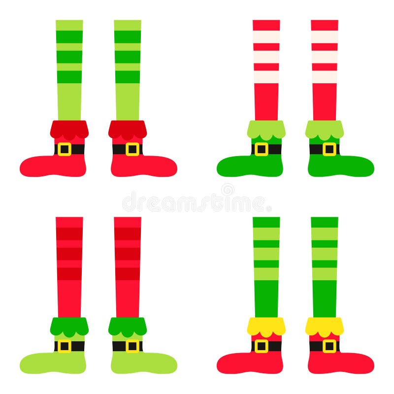 Set of Elf Feet in Flat Style Isolated Stock Vector - Illustration of ...