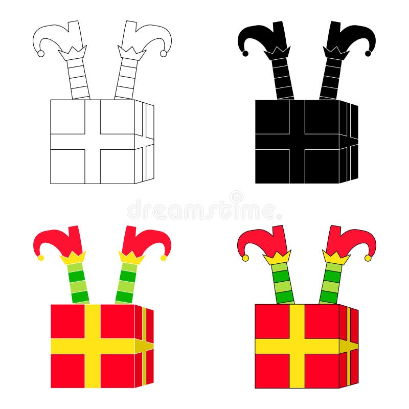 Set of Elf Feet with Gift Box in Flat Style Isolated Stock Vector ...