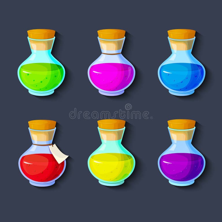 Set of Elixirs Icon Vector Illustration Stock Vector - Illustration of ...