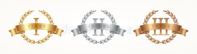 Set of Emblems for Awards. First Place, Second Place and Third Place ...