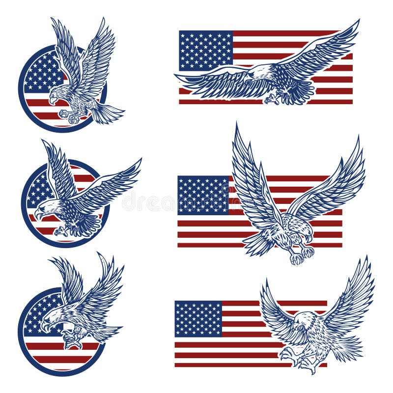 Bald Eagle Vector Emblems Set Stock Illustrations – 19 Bald Eagle Vector Emblems Set Stock ...