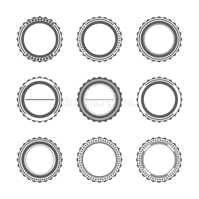 Set of Vintage Emblems with Thin Lines, Vector Illustration. Stock ...