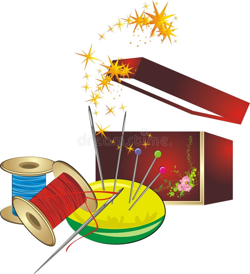 Set for Embroidery and Decorative Box Stock Vector - Illustration of ...