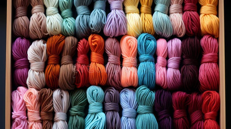 A Set of Embroidery Floss in a Box. Generative AI. Stock Illustration ...