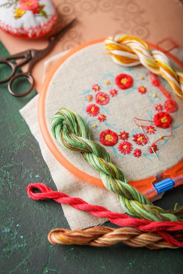 Set for embroidery stock image. Image of group, frame - 104545493