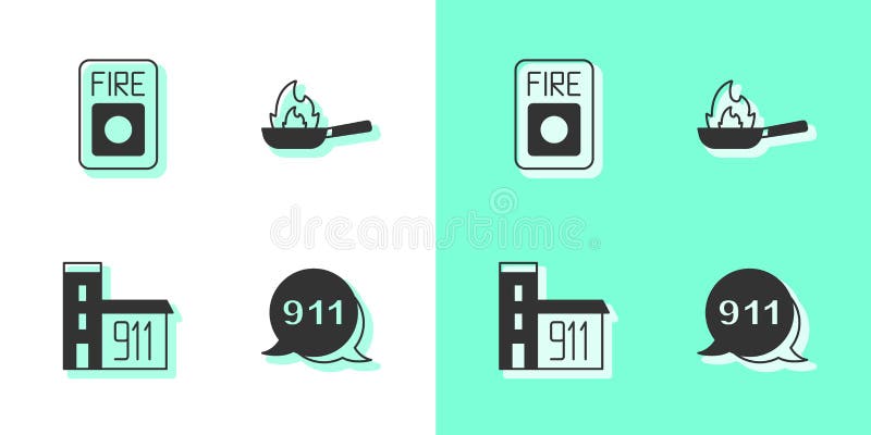 Set Emergency Call 911, Fire Alarm System, Building of Fire Station and ...