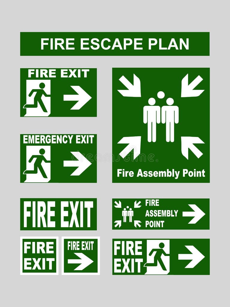 Emergency Exit Fire Assembly Point Stock Illustrations – 639 Emergency ...