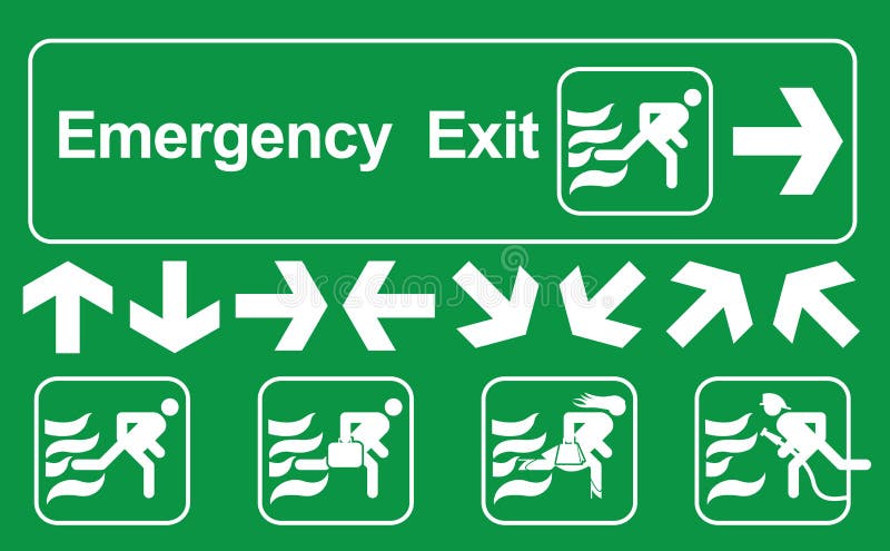 Green Emergency Signs Stock Illustrations – 1,498 Green Emergency Signs ...