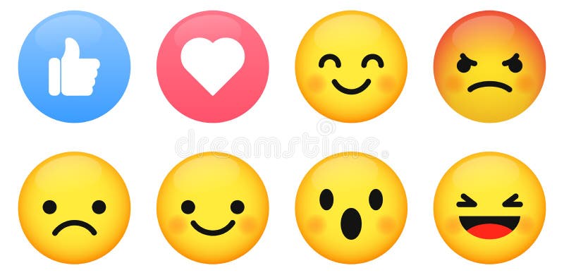 Set of Emoji with Different Reactions Stock Vector - Illustration of ... Set of Emoji with Different Reactions Stock Vector - Illustration of ...